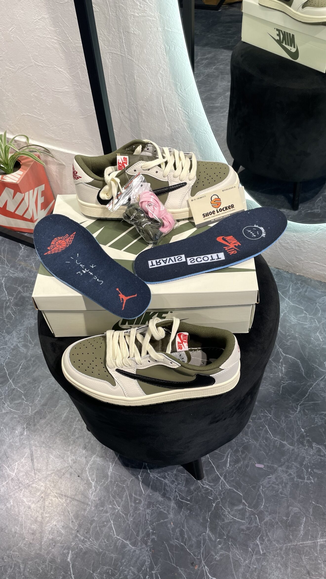 Travis Scott x Air Jordan 1 Low Medium Olive - Shoe Locker